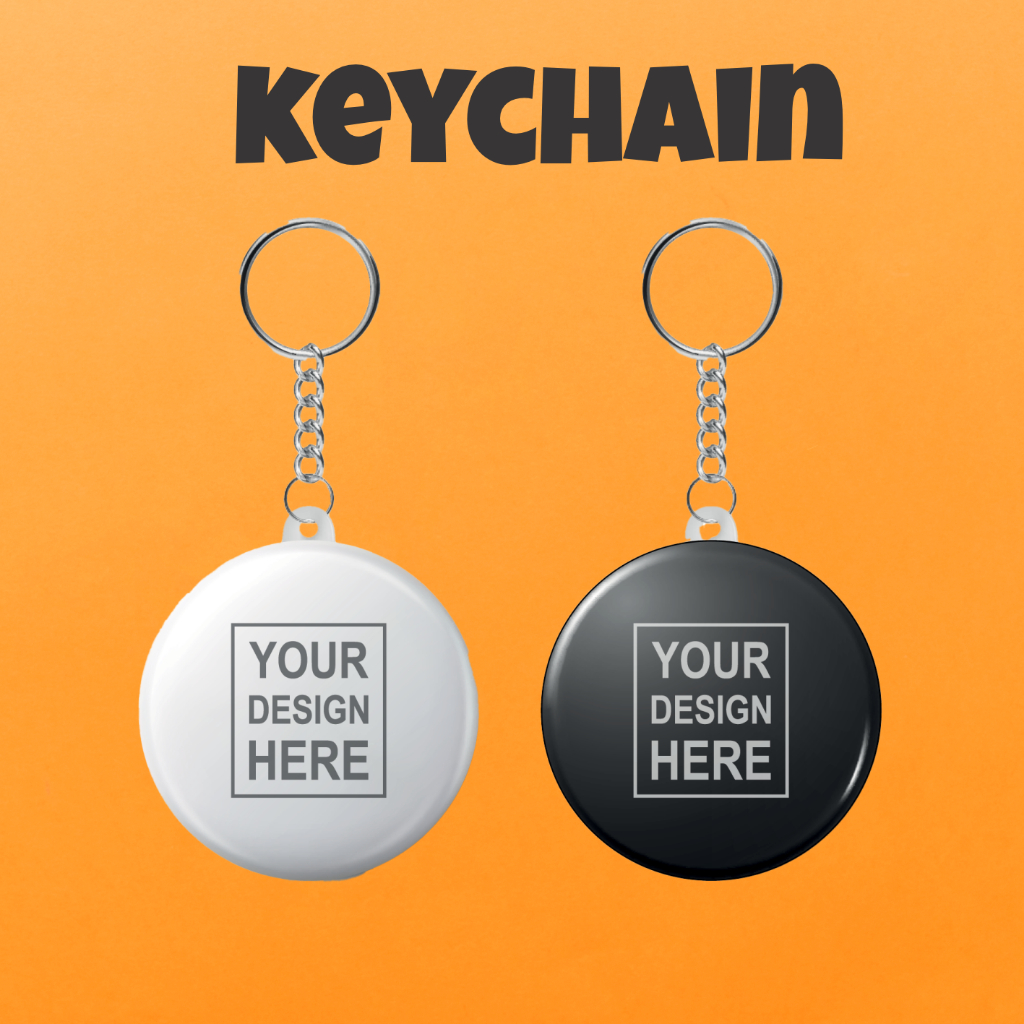 Custom Button Badge Keychain Mirror Printed Personal Keychain with ...