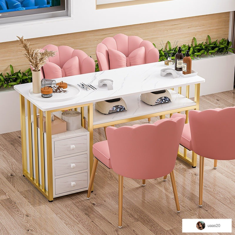 Hot Nail Table and Chair White Suit Simple Economical Nail Salon Table ...
