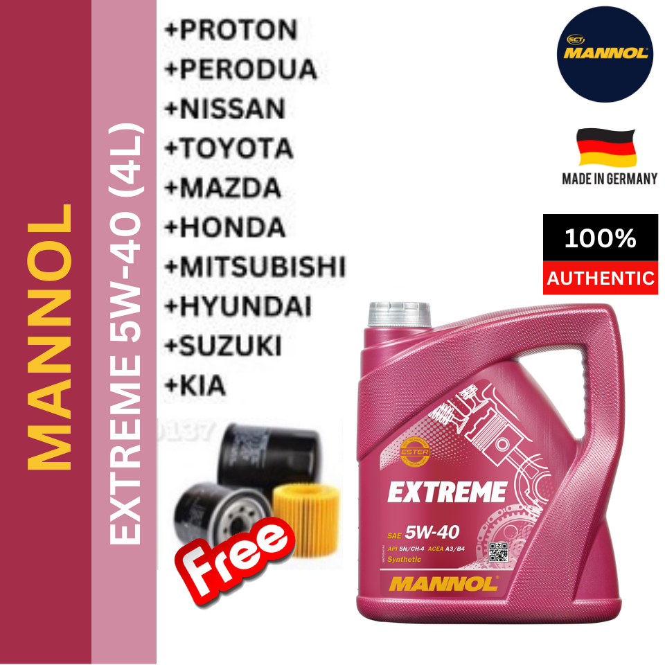 MN7915-4 MANNOL Extreme + ESTER SAE 5W40 Synthetic Engine Oil/Minyak ...