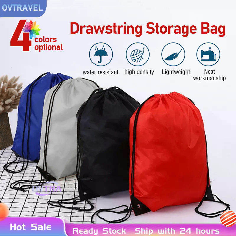 Polyester Drawstring Bag Outdoor Storage Bag Nylon Travel Backpack Multifunction for Hiking ...