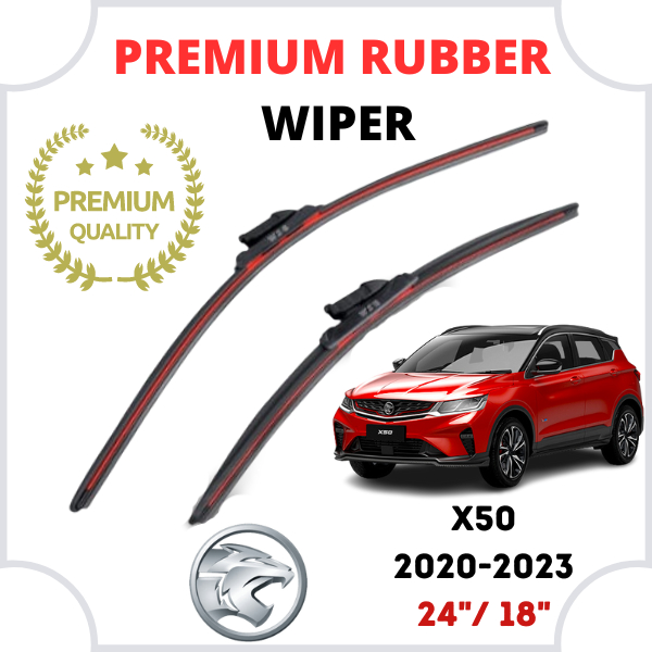 PROTON X50 2020-2023 PREMIUM QUALITY RUBBER WIPER BLADE (2PCS/SET ...