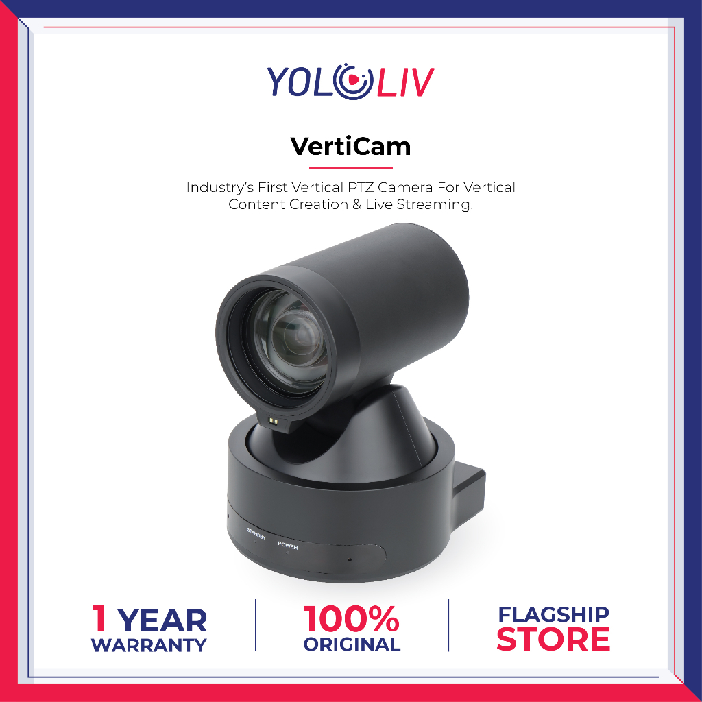 YOLOLIV Verticam 1080p Vertical Live Streaming PTZ Camera with 12x ...
