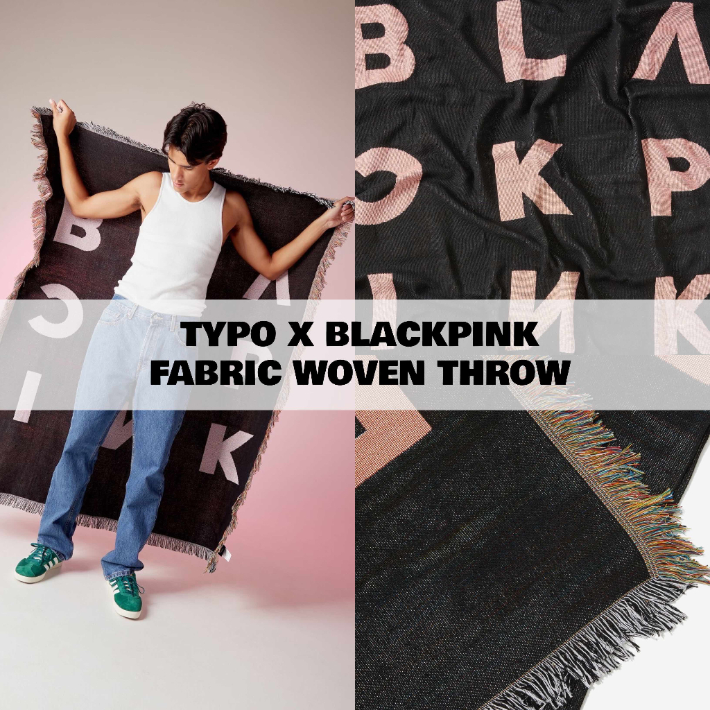 TYPO X BLACKPINK Fabric Woven Throw 160 x 130cm | Shopee Malaysia