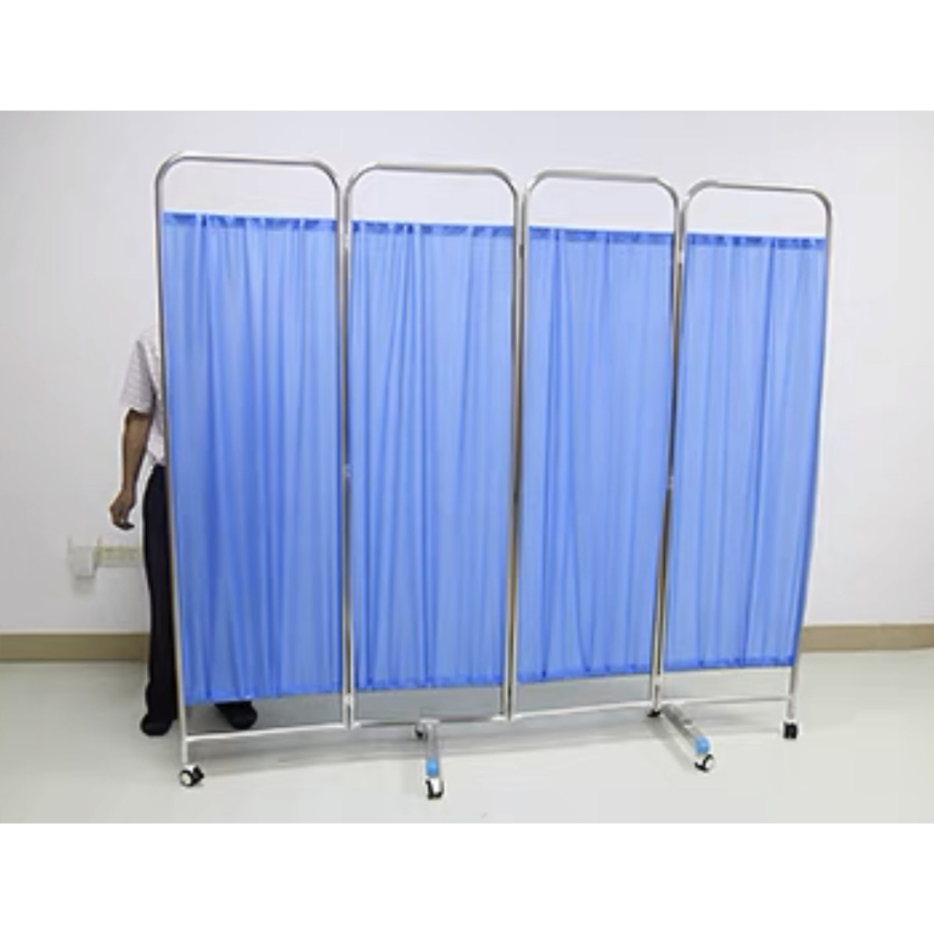*Ready Stock* Ward Screen 4 Fold With Blue Curtain屏风隔间 | Shopee Malaysia