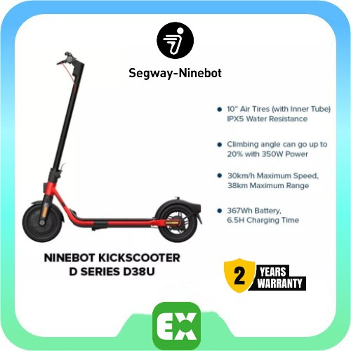 Xiaomi Segway-Ninebot KickScooter D Series D38U - Original 2 Years ...