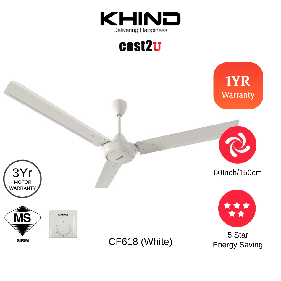 Khind Mistral 60" Regulator Type Ceiling Fan | MCF60LE MCF560SE CF618 ...