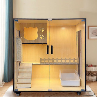 Cat villa solid wood cat cage cat house home cat nest display cabinet ...