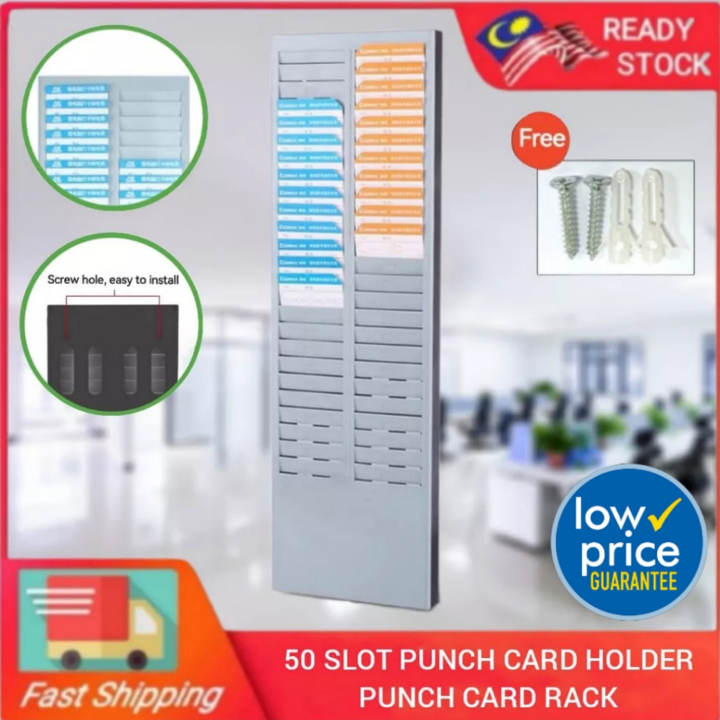 Punch Card Rack丨Punch Card Holder丨50'slot Punch Card Holder * PVC ...