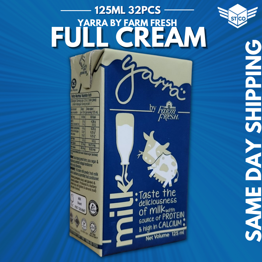 Farm Fresh Milk Yarra Full Cream Milk (Susu Penuh Krim) 125ml 32pcs for ...