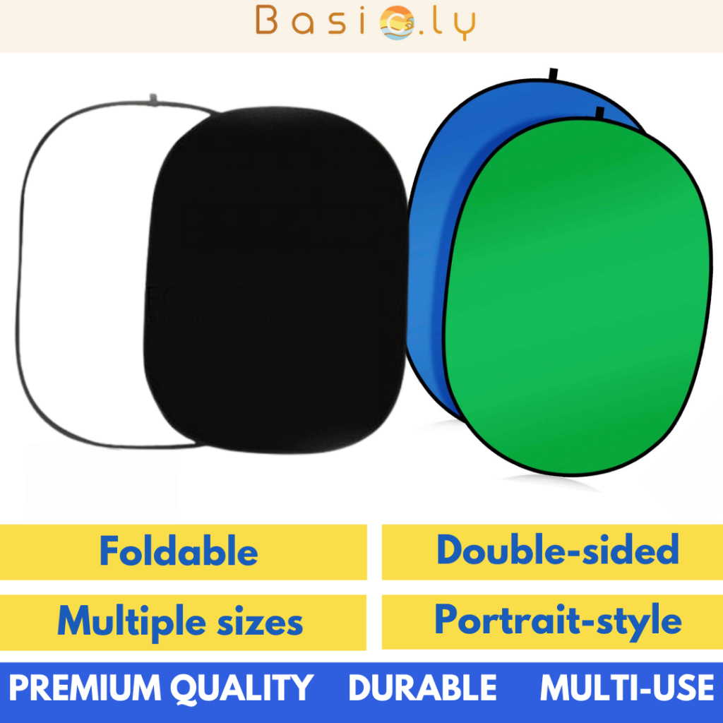 Foldable green screen blue screen black screen backdrop portrait ...