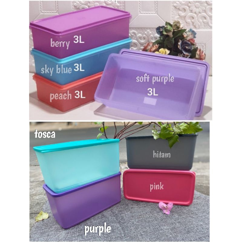 Tupperware Funtastic Fantastic Four 3L Rectangle square canister bekas ...
