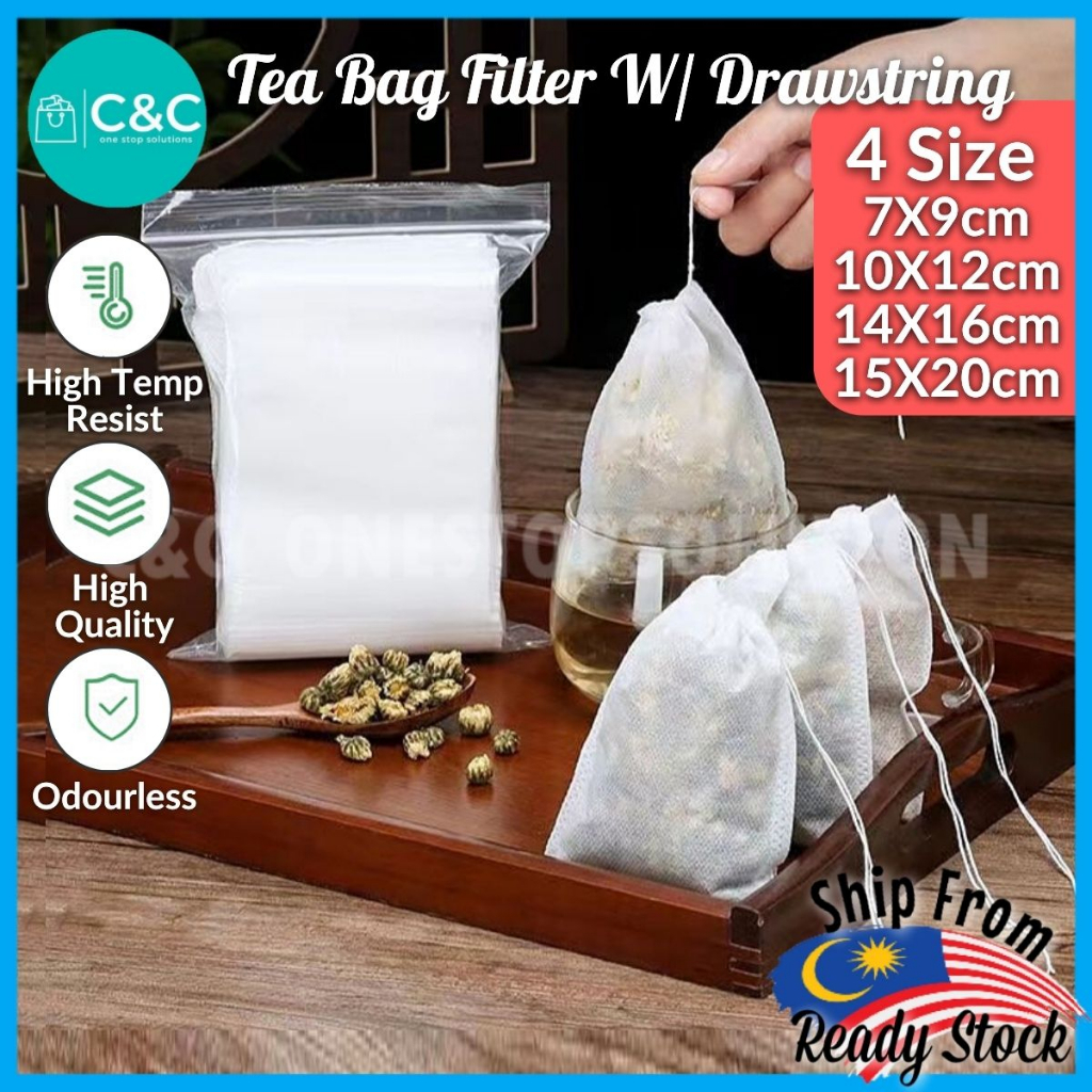 100Pcs Teabags Empty Scented Tea Bags With String Heal Seal Filter ...