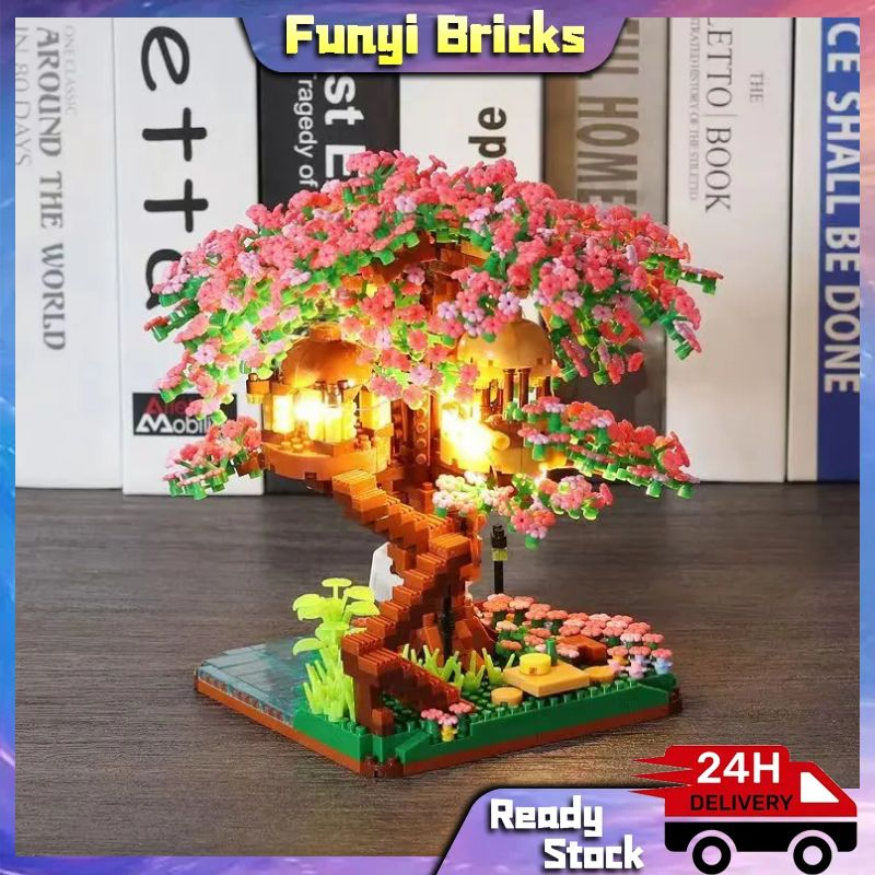 【Flash Sale READY STOCK IN MALAYSIA】Pink Sakura Tree House Mini Blocks ...