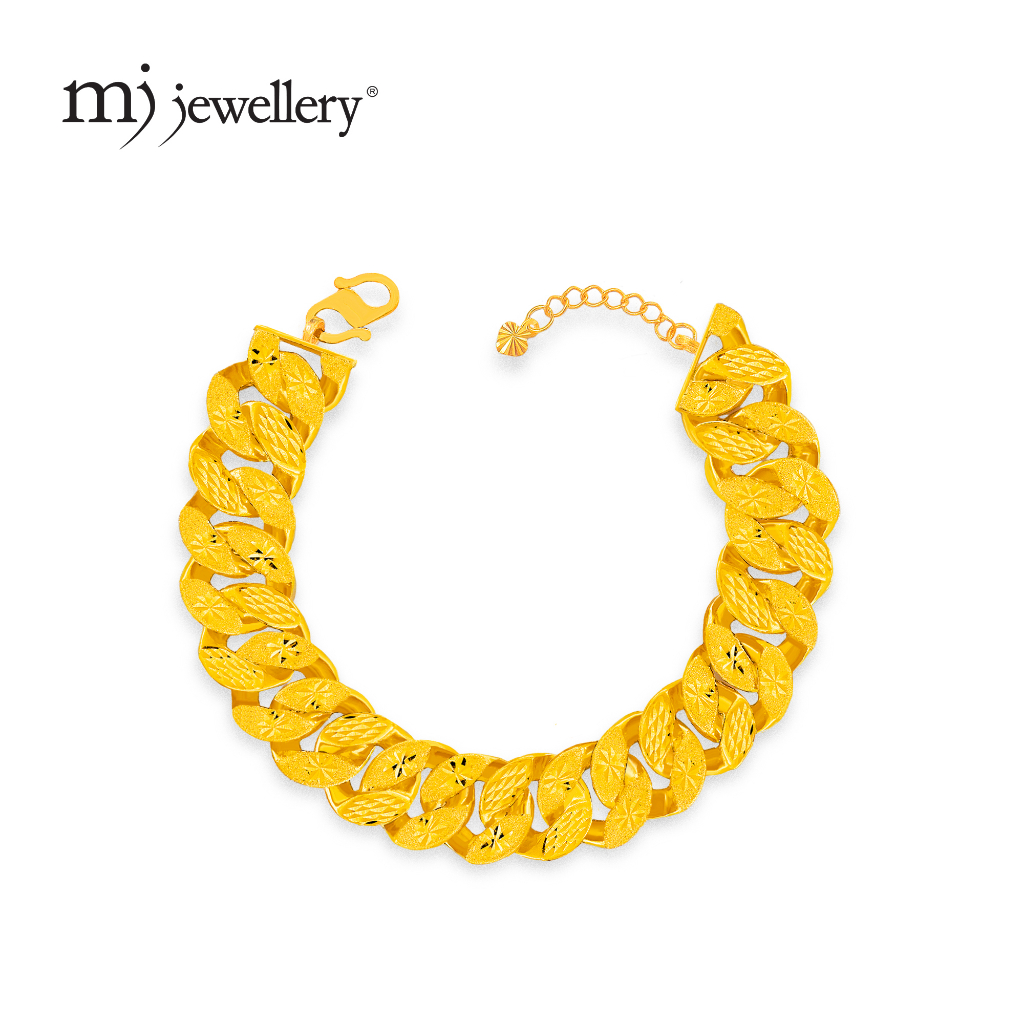 MJ Jewellery 375/9K Gold Stamping Bracelet T58 (S Size) | Shopee Malaysia