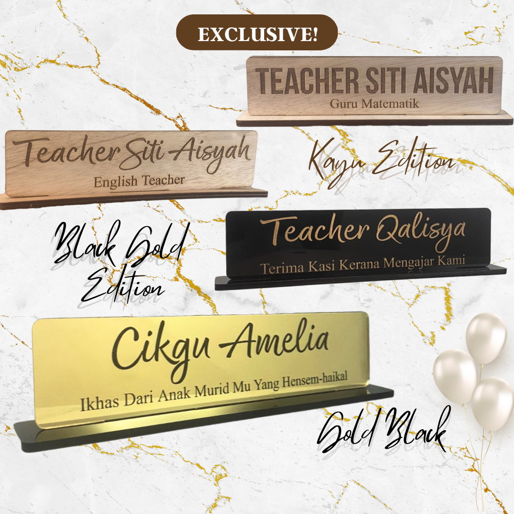 Custom Desk Name Kayu / Tanda Nama Pada Meja Hari Guru/Teachers day ...
