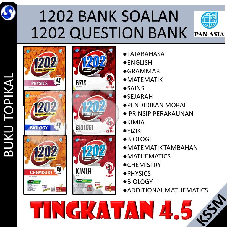 1202 BANK SOALAN / 1202 QUESTION BANK / BUKU LATIHAN SPM KSSM FORM 4-5 - PAN ASIA | Shopee Malaysia