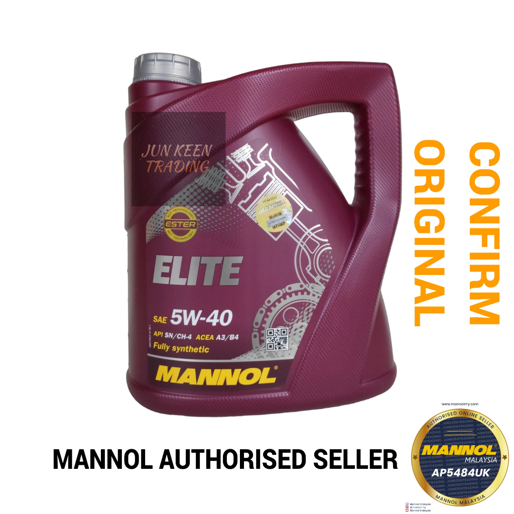 Original MANNOL 7903 Elite 5W-40 5W40 PAO Based Ester Fully Synthetic Engine Oil (4L) | Shopee ...