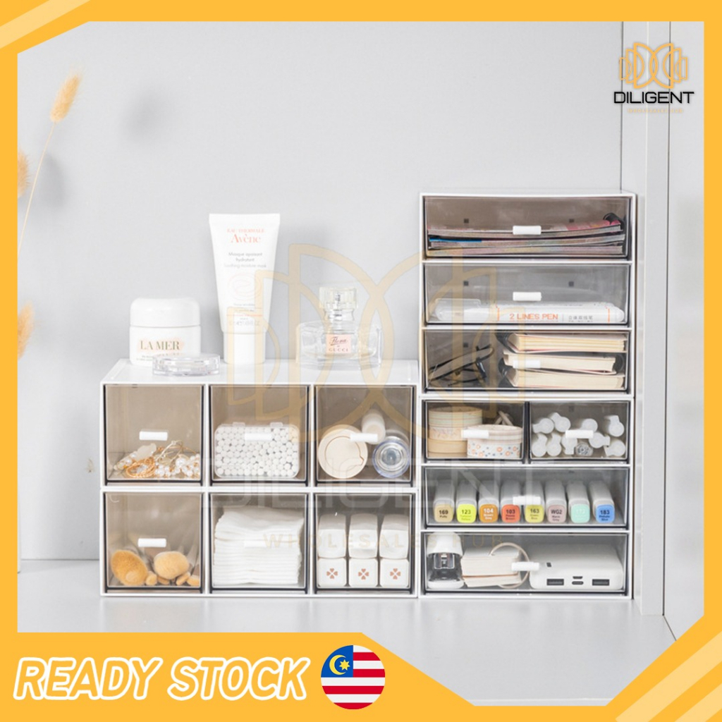 【D174】Kotak Penyimpanan Tumpukan Kreatif untuk Meja Stationery Jewelry ...