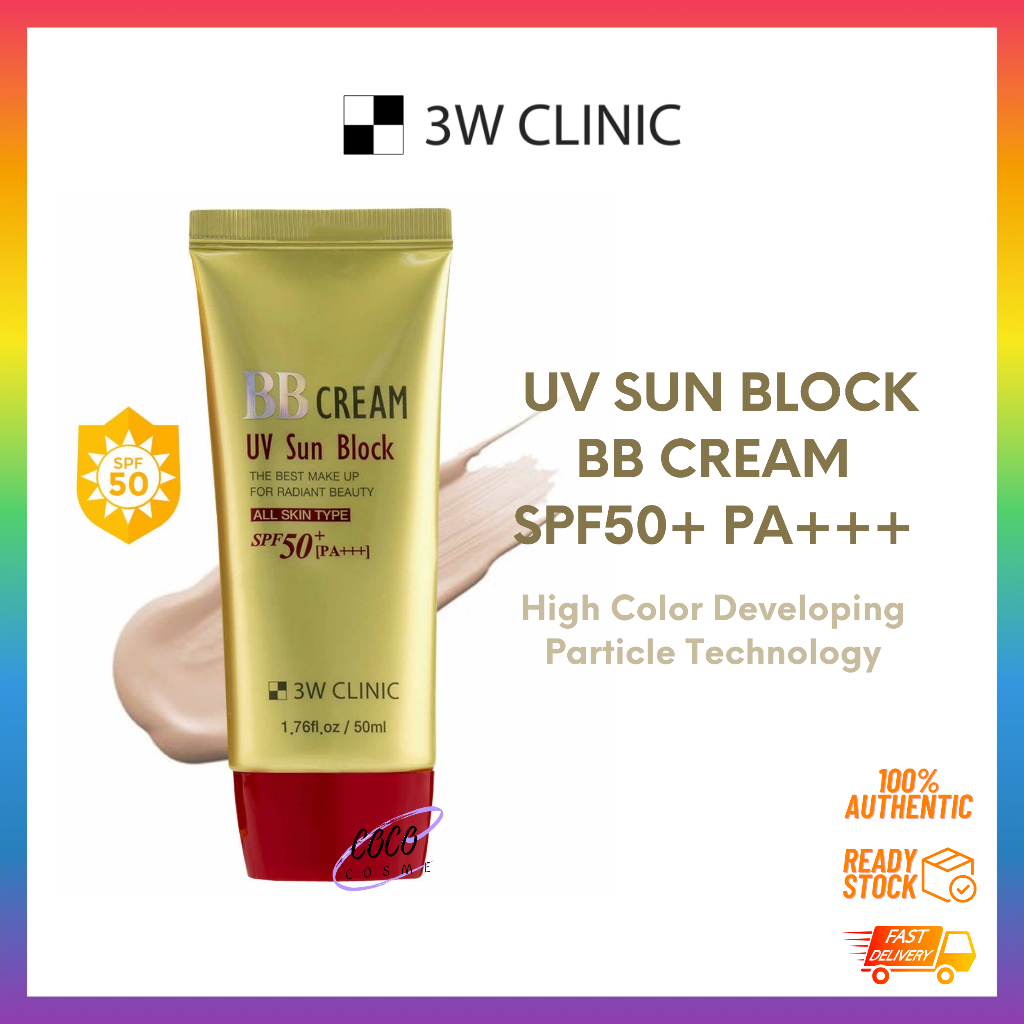 3W CLINIC UV Sun Block BB Cream SPF50+ PA+++ 50ml | Shopee Malaysia