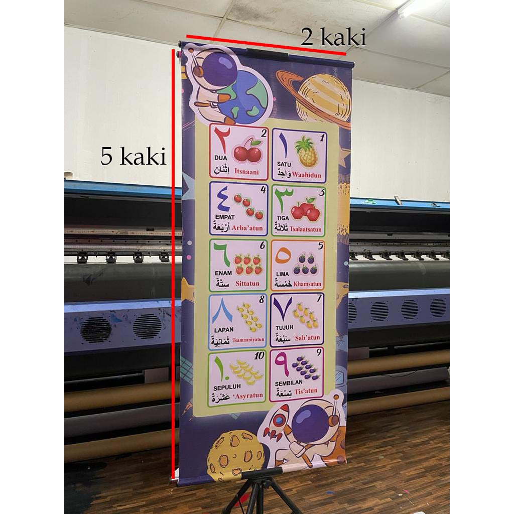BUNTING BELAJAR 2X5 KAKI MATIRIAL TAPAULINE | Shopee Malaysia