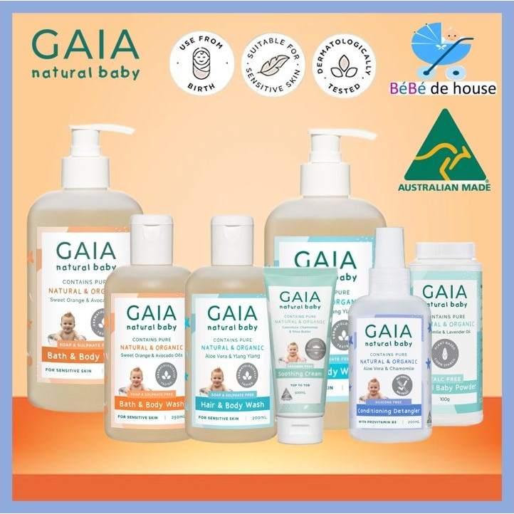 GAIA Natural & Organic Baby Skincare Hair & Body Wash I Shampoo I ...