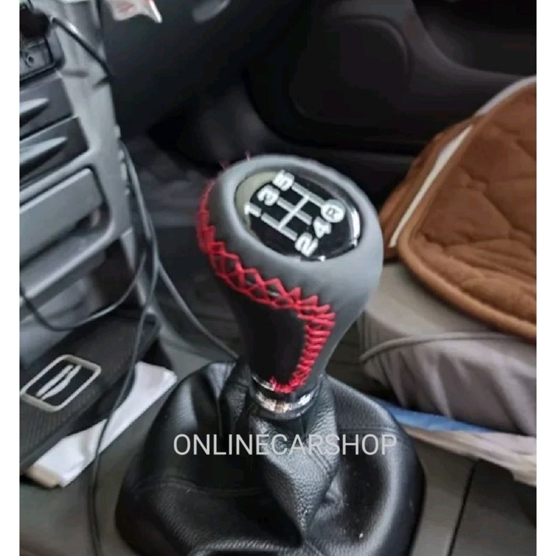 Gear Knob Manual 5 Speed PVC Red line Universal Manual Car wira saga ...