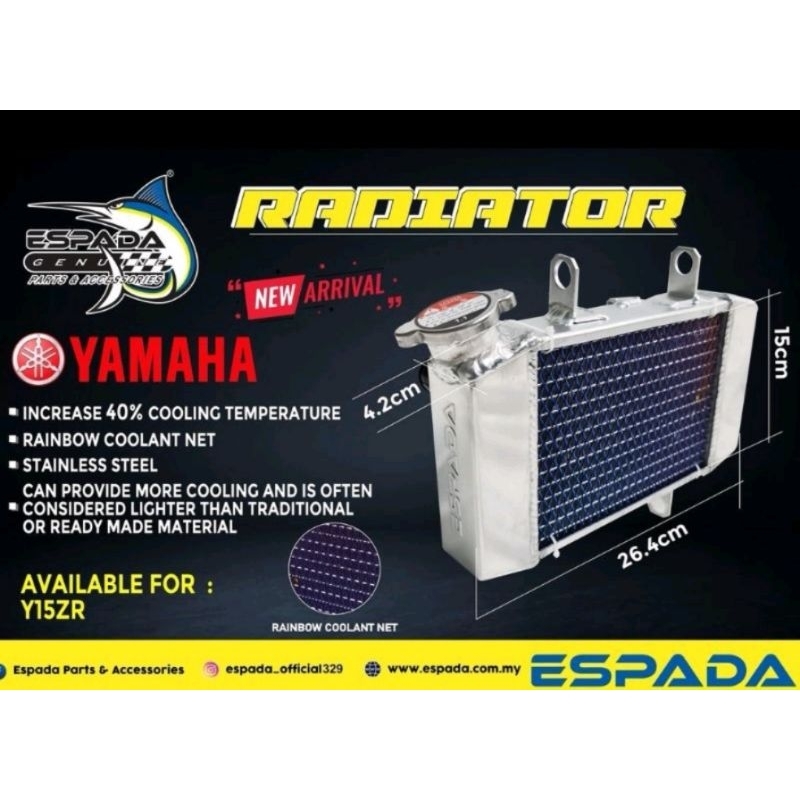 Espada / MVR1 Racing Radiator ( Package With Bubble Wrap ) LC RS Y15 ...