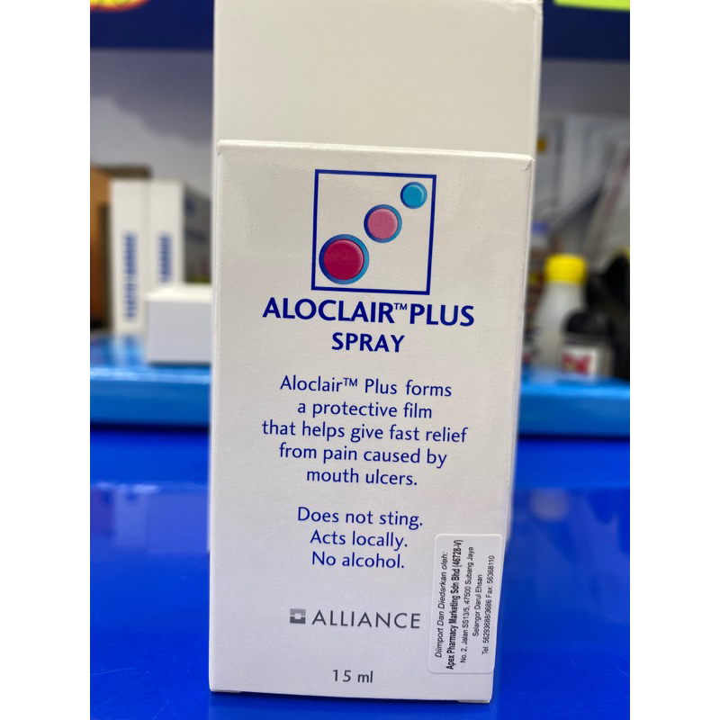 ORIGINAL ALOCLAIR PLUS SPRAY(FOR MOUTH ULCER) 15ML (EXP: 09/2025 ...