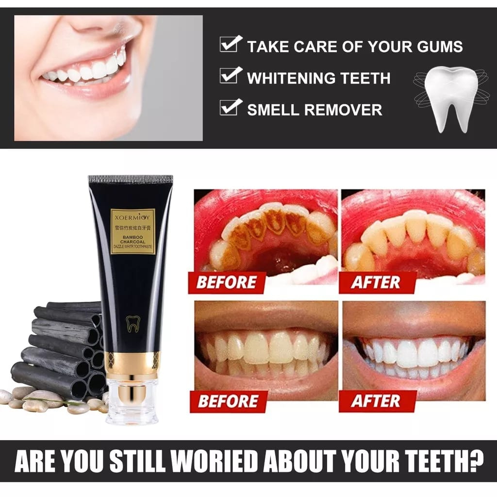 Bamboo Charcoal Whitening Toothpaste Ubat Gigi Repair gums Teeth ...