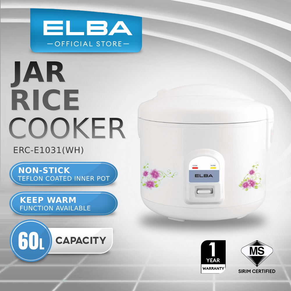 ELBA 1L / 1.8L / 2.8L Jar Rice Cooker ERC-E1031(WH) / ERC-E1831(WH ...