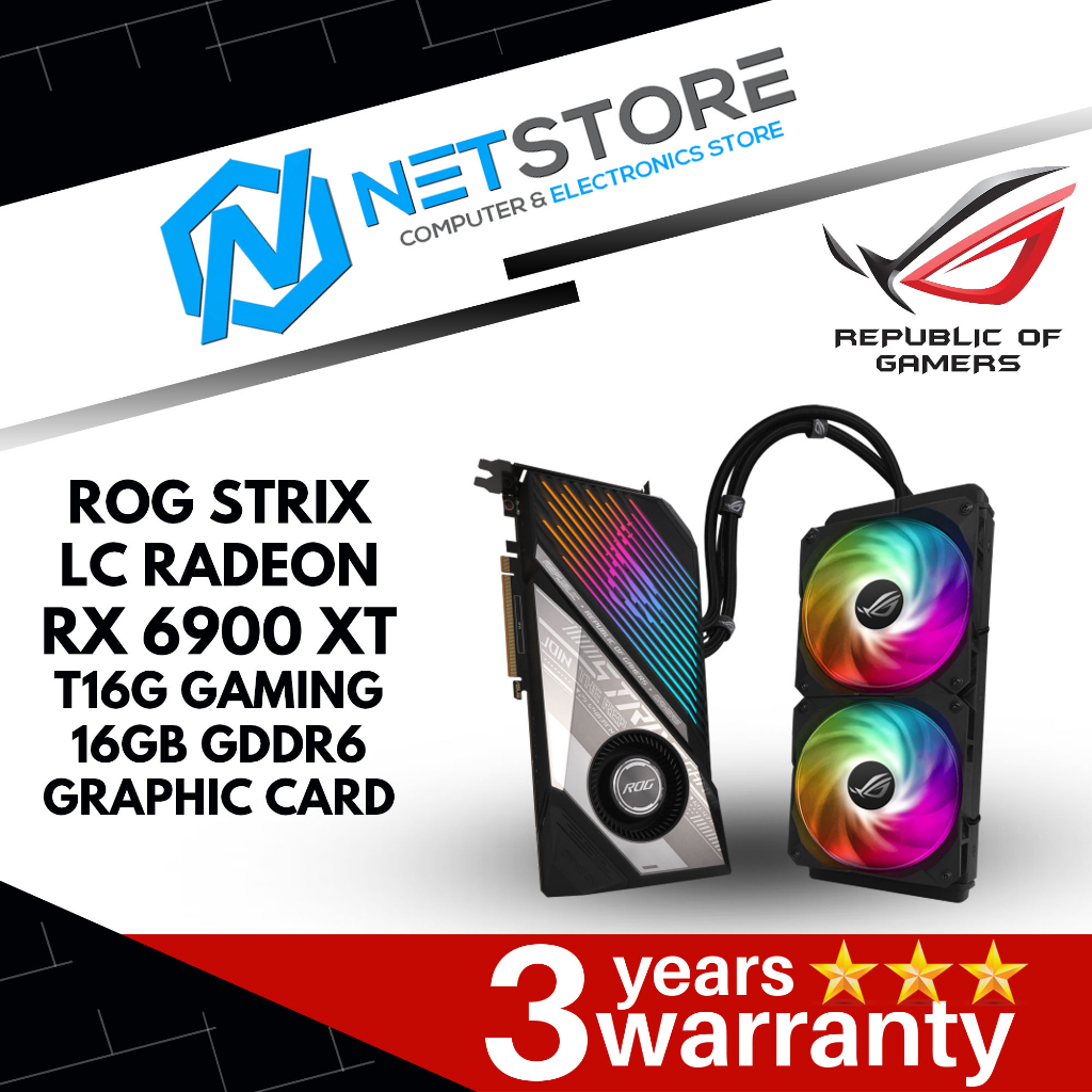 ASUS ROG STRIX LC RADEON RX 6900 XT 16GB GDDR6 LIQUID-COOLED LEVIATHAN ...