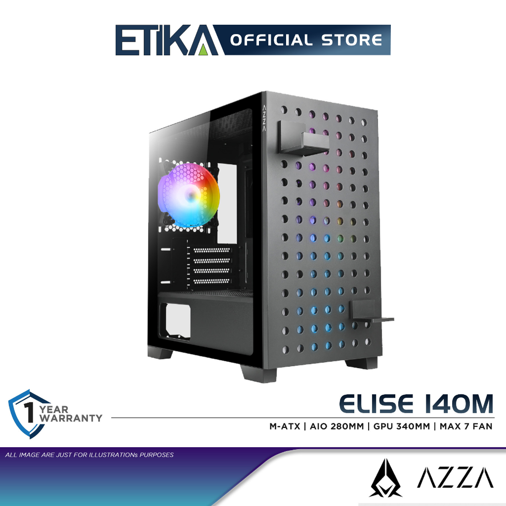 AZZA Elise 140M | Micro ATX Tempered Glass Gaming Casing | M-ATX ...
