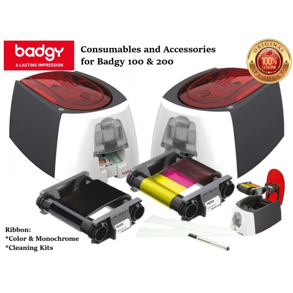 ID Card Printer Ribbon for Badgy 100 & Badgy 200 Color Ribbon CBGR0100C ...