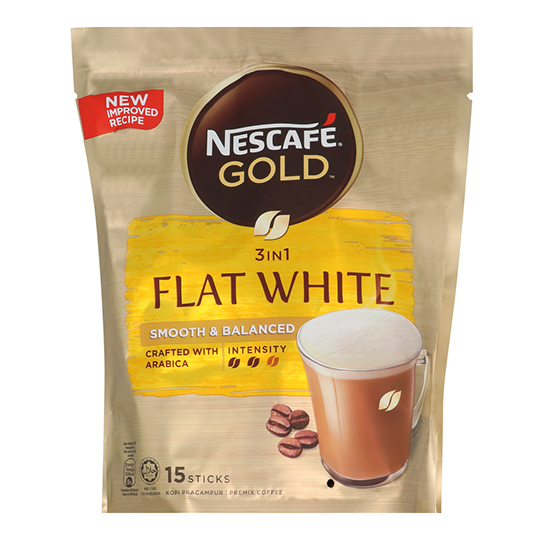 Nescafe Gold 3 in 1 Flat White Coffee Latte Crafted With Arabica ...