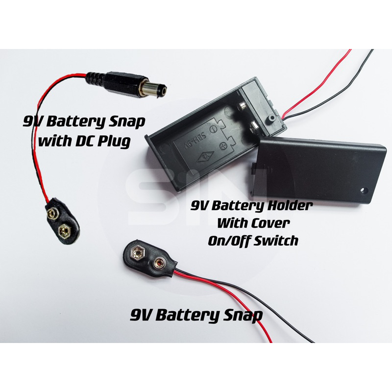 9V Battery Snap Connector / 9V Battery Holder with Casing & On/Off ...
