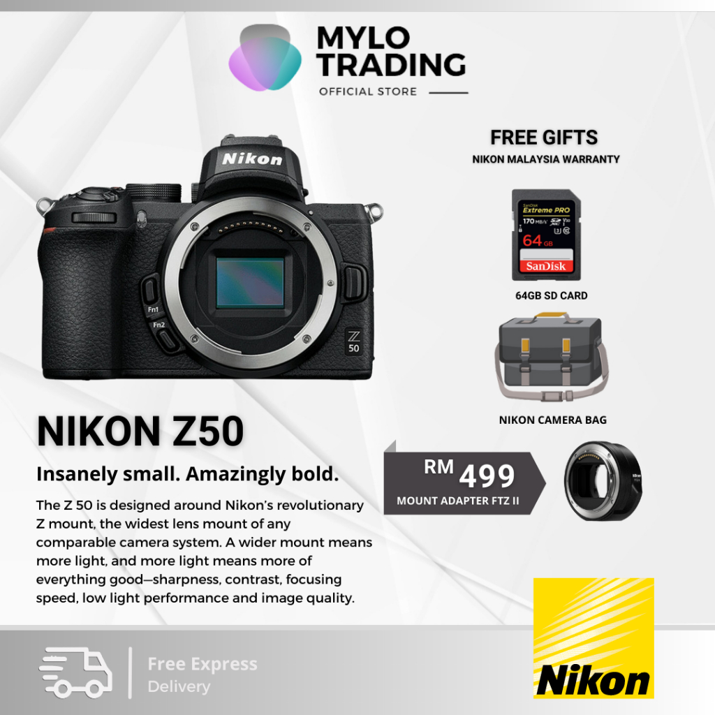 Nikon Z50 Mirrorless Digital Camera with Body Twin Lens (16 - 50mm ...