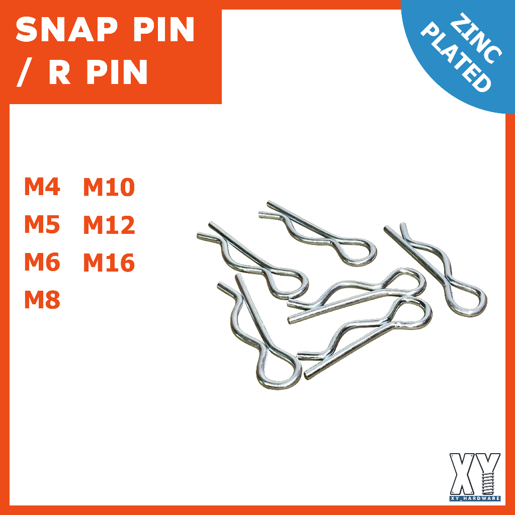 Snap Pin ,R Pin, R Clip, R Clip Cotter Pin M4-M16 | Shopee Malaysia