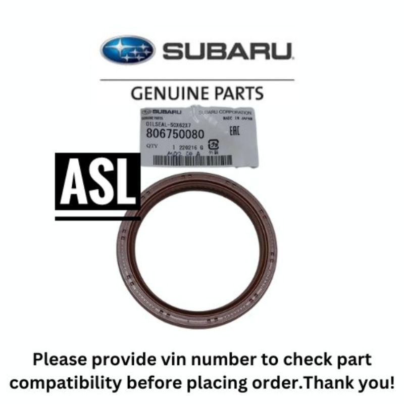 806750080 Genuine Subaru Crankshaft Oil Seal BRZ Exiga Forester Impreza ...