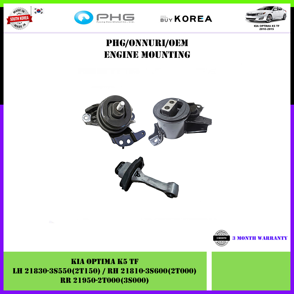 Kia Optima K5 TF Oem Engine Mounting (LH 21830-2T150/RH 21810-2T000/RR ...