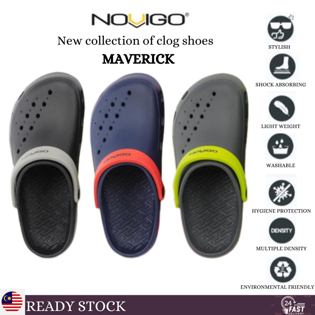 NOVIGO MAVERICK High Density Comfort Clog Shoes / kasut NOVIGO MAVERICK ...