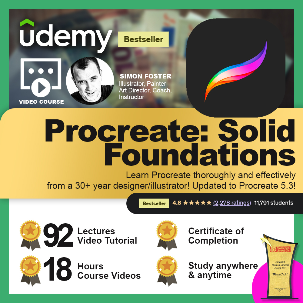 [Video Course] Procreate Solid Foundations ( 92 Lectures, 18 hours+ Video Tutorial) | Shopee ...