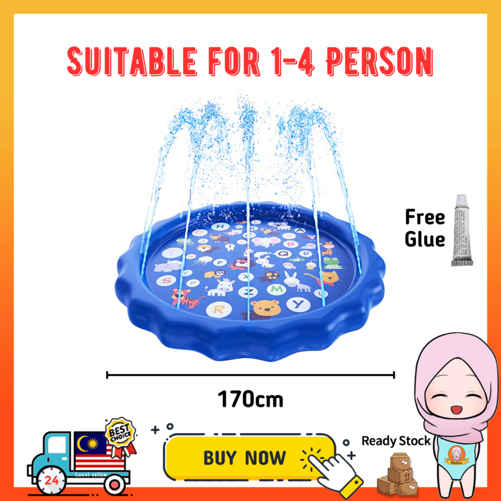 Kids Water Splash Fountain Mat Sprinkle Pad Inflatable Swimming Pool ...