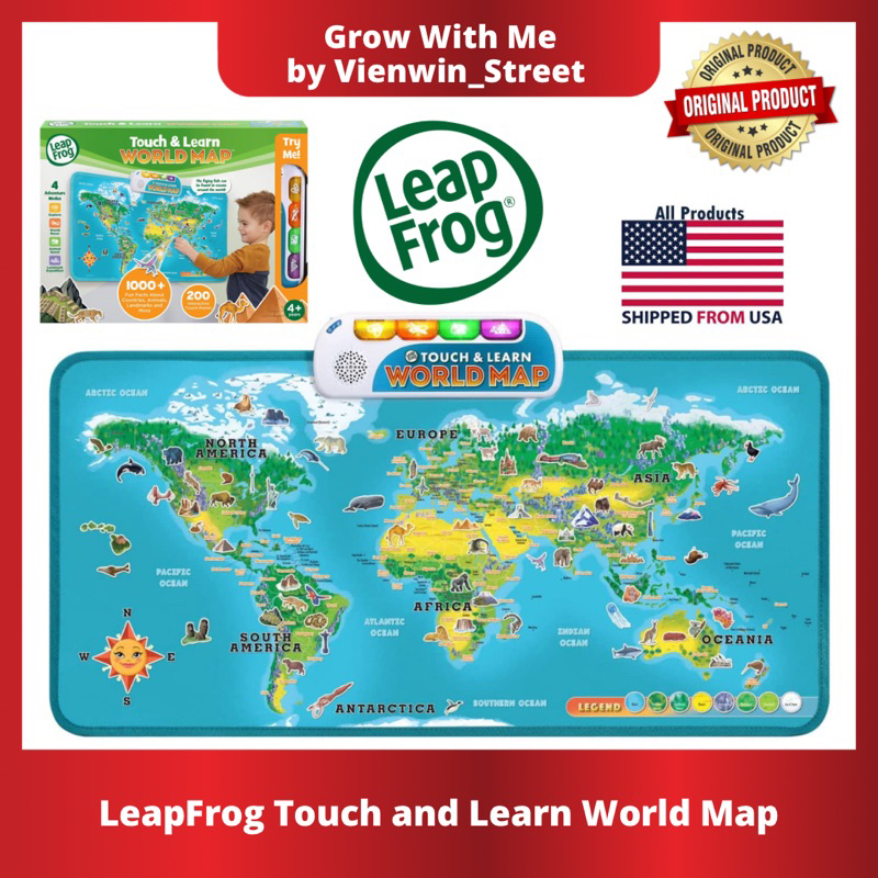 LeapFrog Touch and Learn World Map | Kids Education Toys English ...