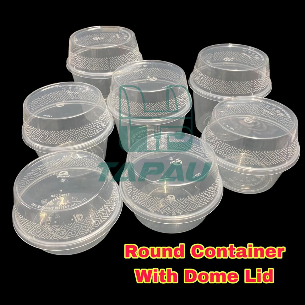 TAPAU - CB R 225 250 12 16 20 25 30 oz Round Container with Dome Lid ...