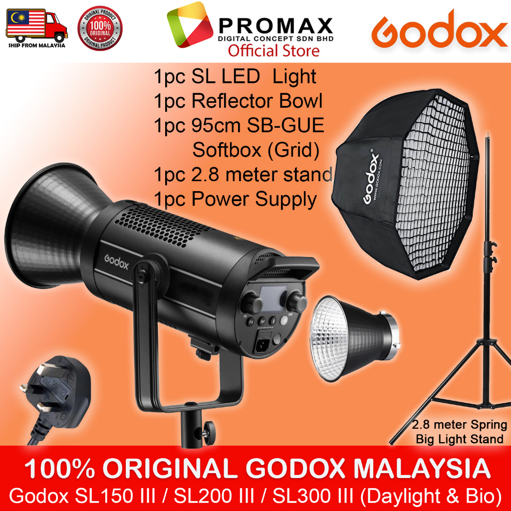 GODOX SL150III / SL200III / Daylight / Bi light Video Light Bowens ...