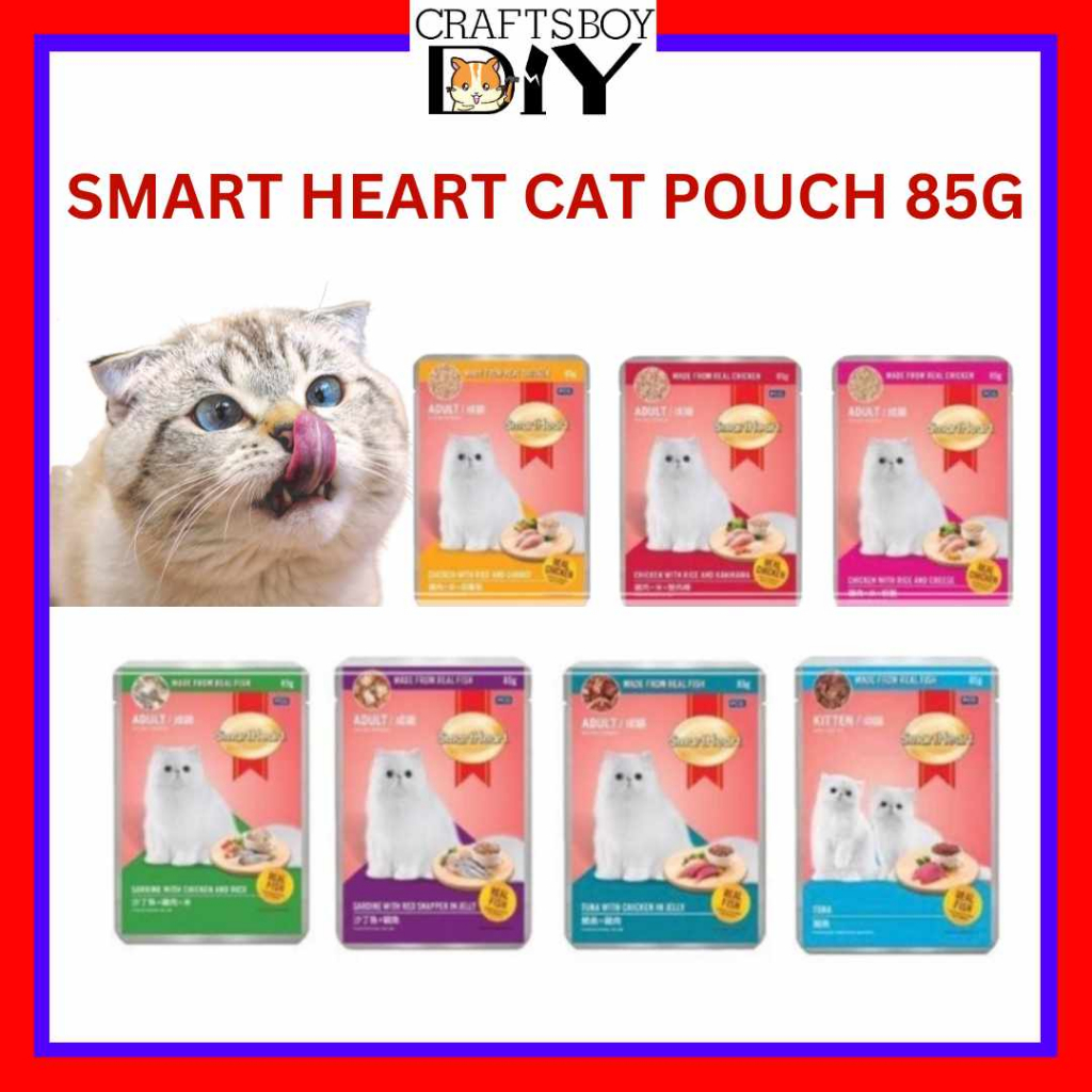 Smart Heart Cat Pouch Cat Wet Food 85g Makanan Kucing Craftsboydiy ...