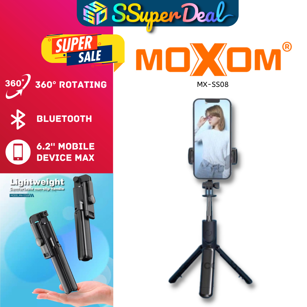 Moxom MX-SS08 Extendable Selfie Stick with Wireless Remote and Tripod ...