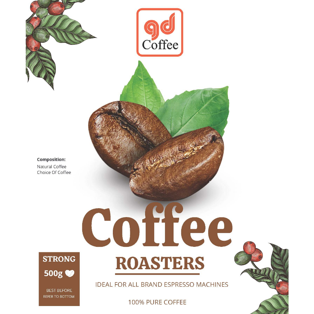 GD Coffee Bean Strong Taste Dark Roasted 500g Freshly Roasted & Blended ...