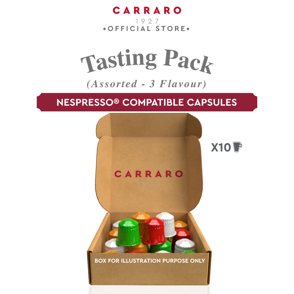 Carraro Nespresso® Compatible Tasting Pack Assorted 3 Flavour (10 ...