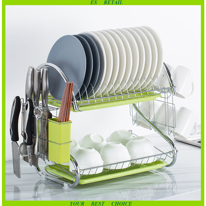 Dish rack, 2 layer dish drainer, kitchen rack, rak pinggan, rak pinggan ...